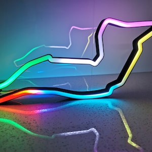 Italy Imola Animated LED RGB Neon Race Track Circuit Desk Wall Art ...