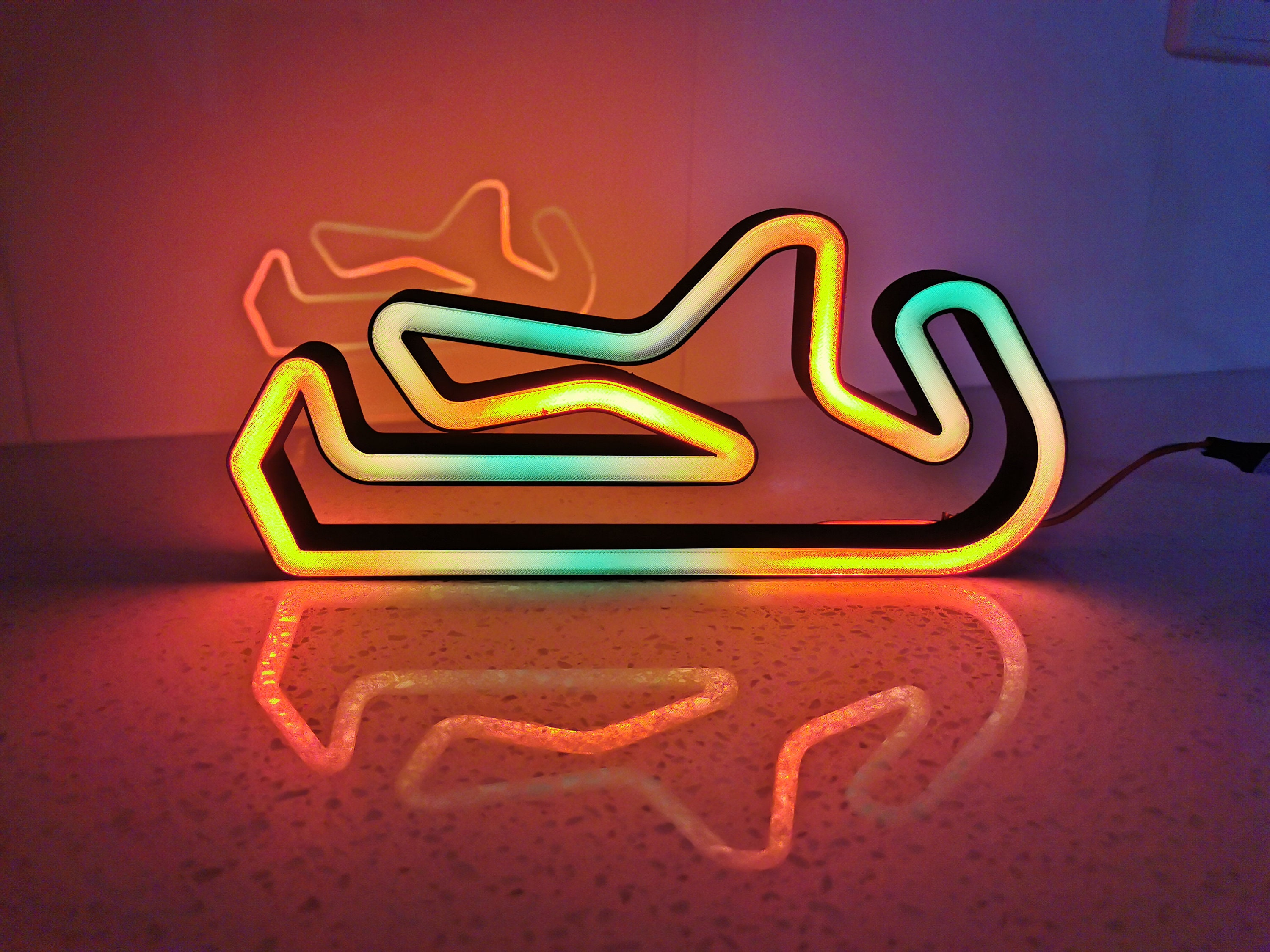 Portugal Portimao Animated LED RGB Neon Race Track Circuit - Etsy