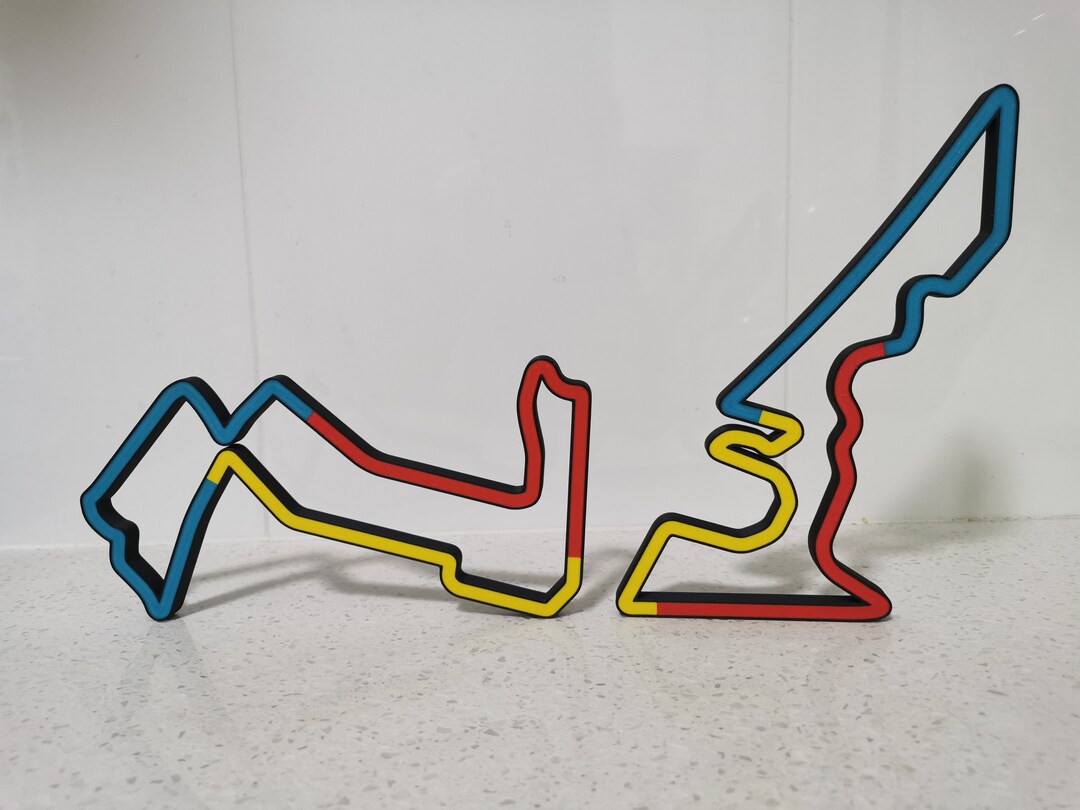 3 Sectors Race Track Wall Art Desk Art Display - ALL Tracks Available ...