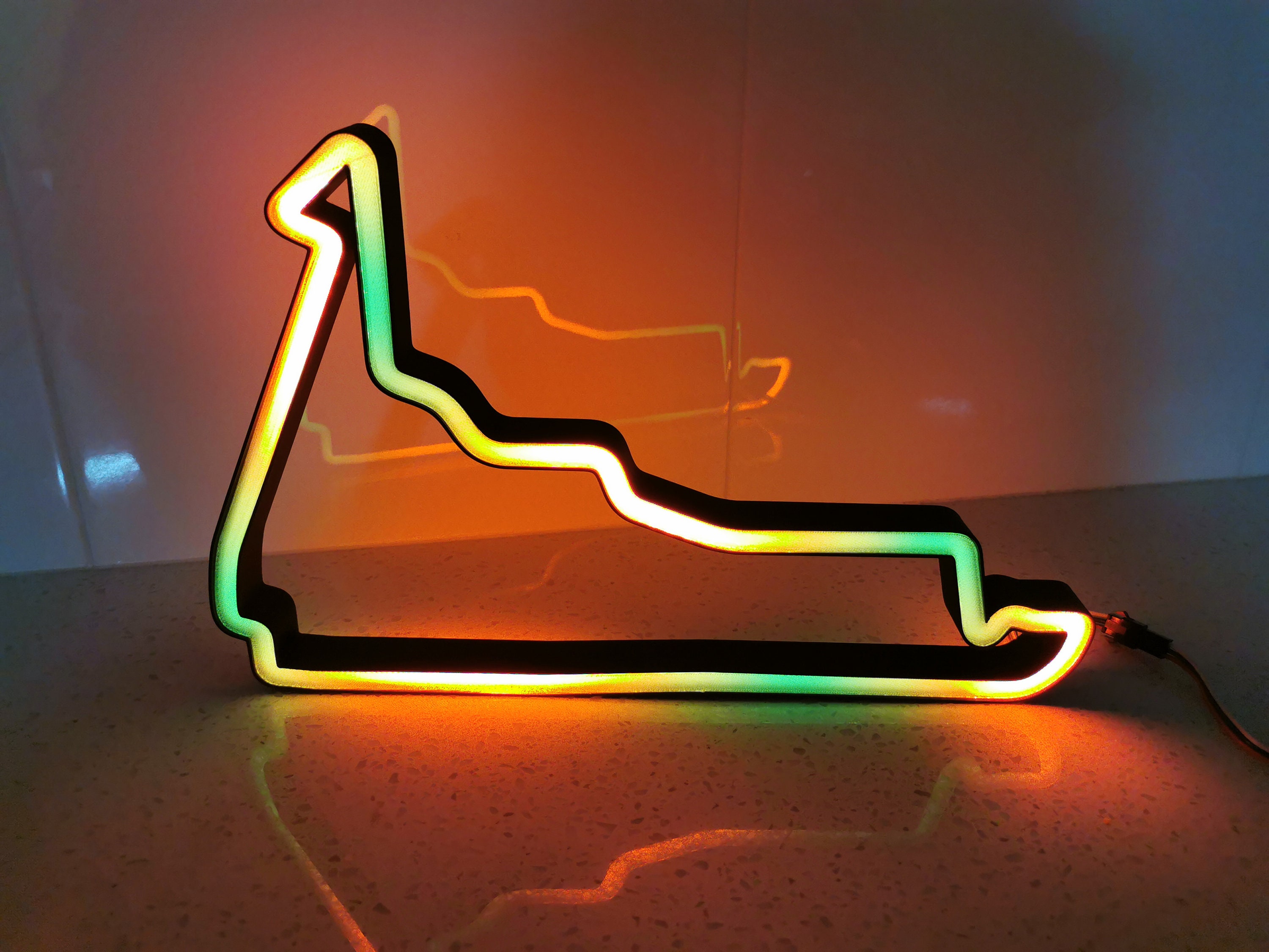 Mexico City Animated LED RGB Neon Race Track Circuit Desk Wall Art ...