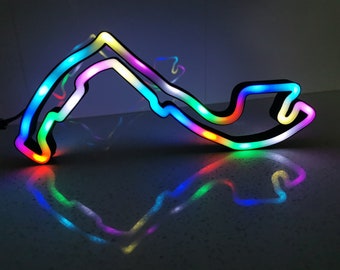 Abu Dhabi Animated LED RGB Neon Race Track Circuit Desk Wall | Etsy