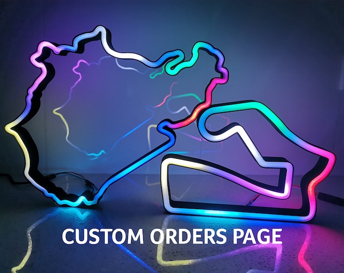 Thunderhill Raceway Park LED RGB Neon Race Track Circuit Desk Wall Art ...