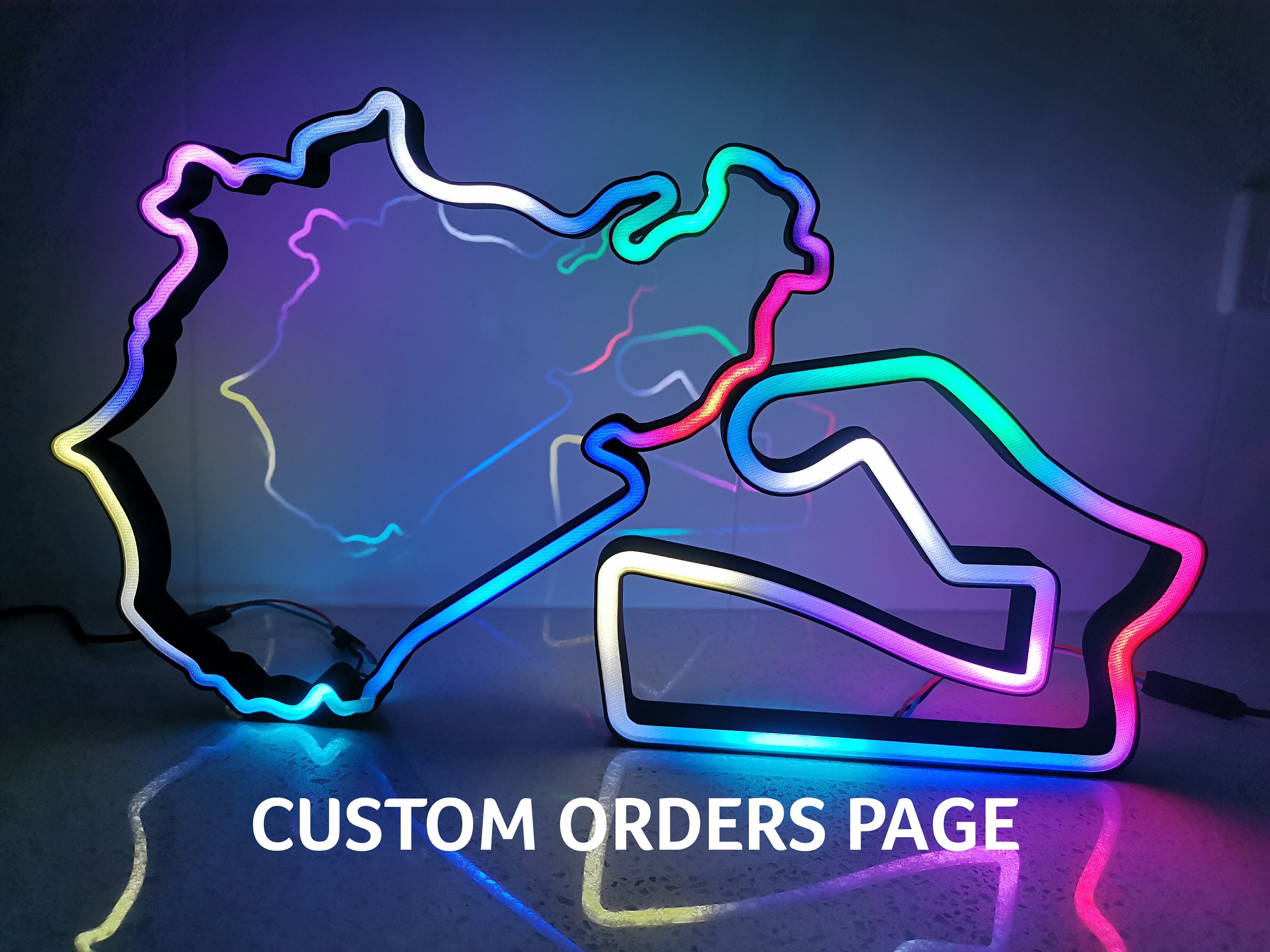 Animated LED RGB Neon Custom Race Track Circuit Desk Wall Art Display ...