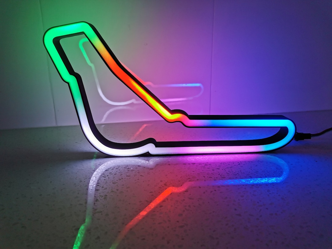 Italy Monza Animated LED RGB Neon Race Track Circuit Desk Wall Art ...