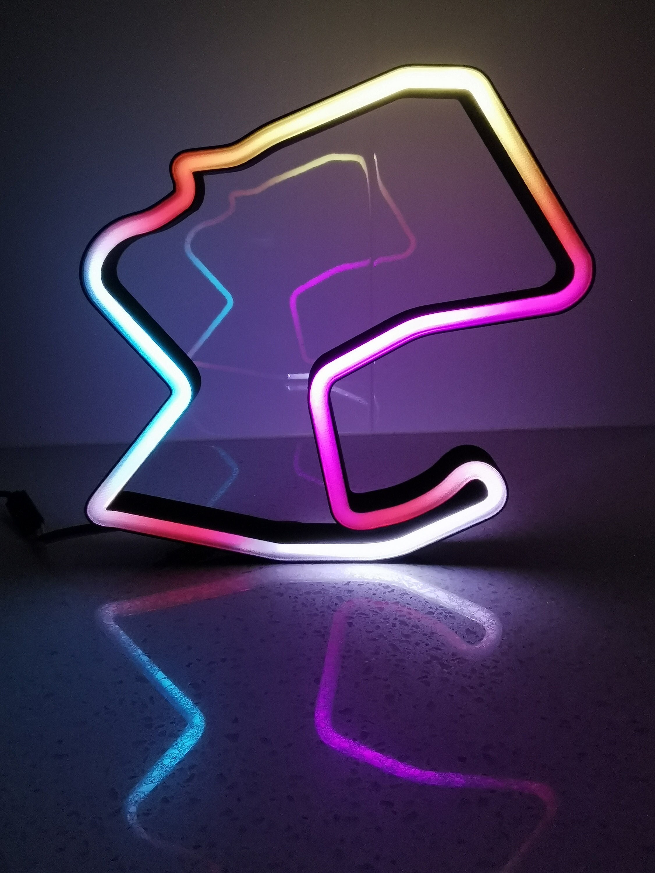 Laguna Seca Animated LED RGB Neon Race Track Circuit Desk Wall Art ...