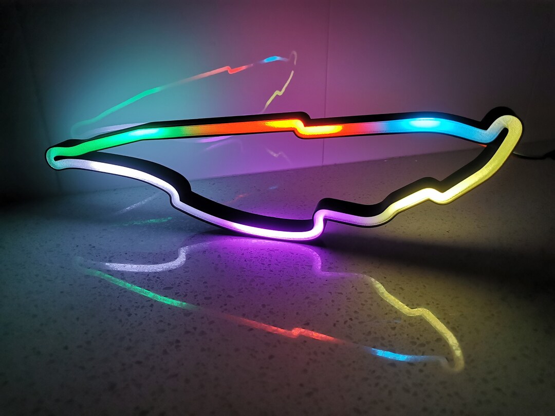 Canada Montreal Animated LED RGB Neon Race Track Circuit Desk Wall Art ...