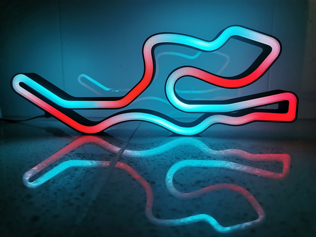 Sonoma Raceway LED RGB Neon Race Track Circuit Desk Wall Art Display ...