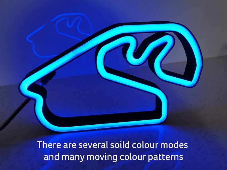 Abu Dhabi Animated LED RGB Neon Race Track Circuit Desk Wall | Etsy