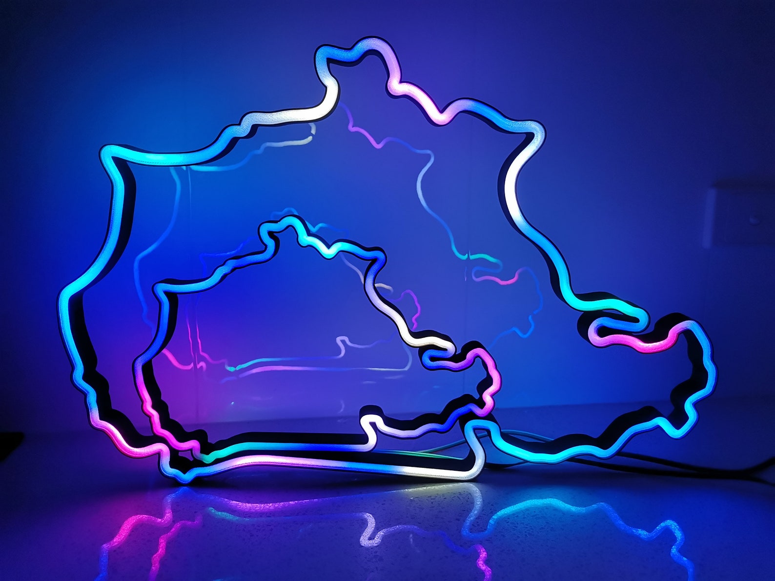 Nordschleife Animated LED RGB Neon Race Track Circuit Desk Wall Art ...