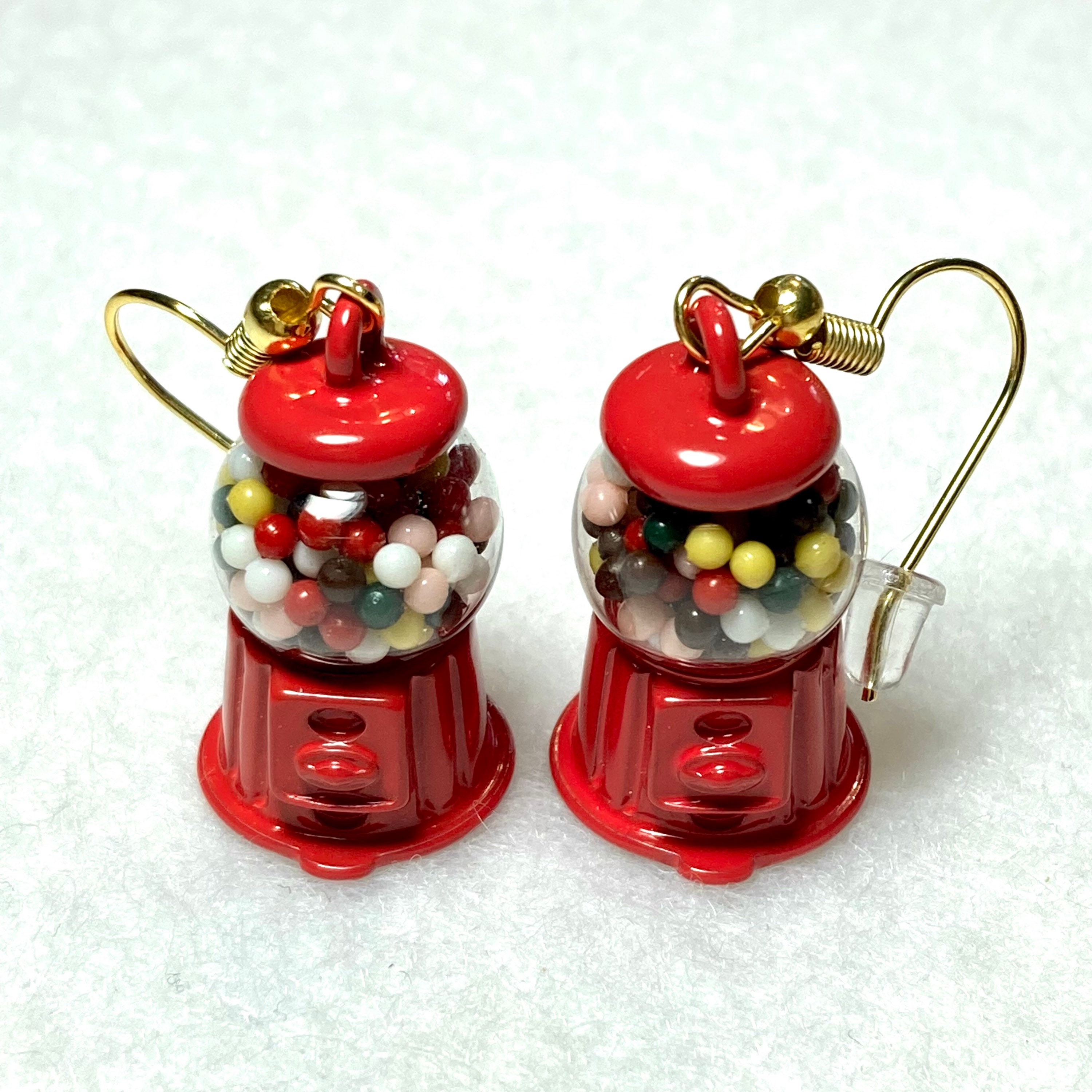 Vibrant Retro Multicolor Dangle Earrings metal, Circle, Gum Ball ...