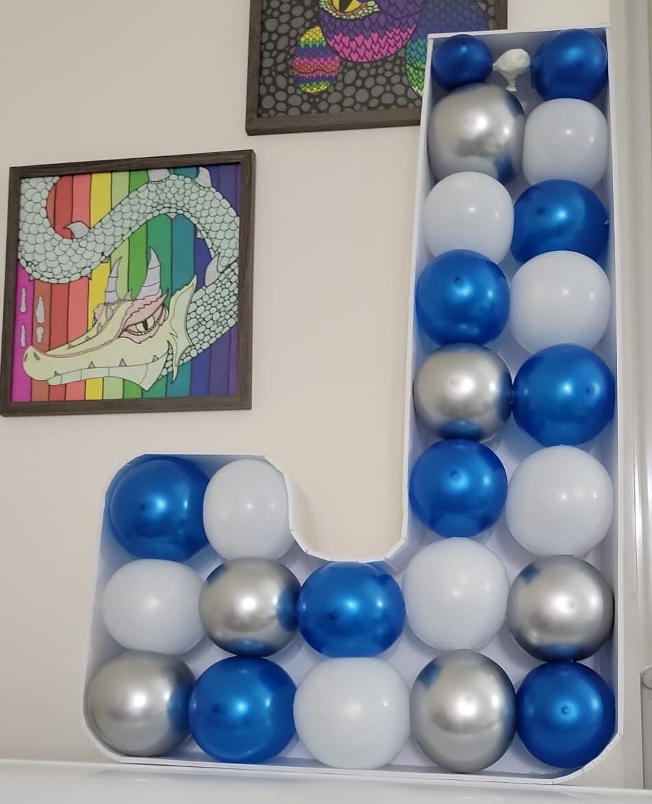 Balloon Mosaic Number and Letter. Pre-cut Only to Assemble | Etsy