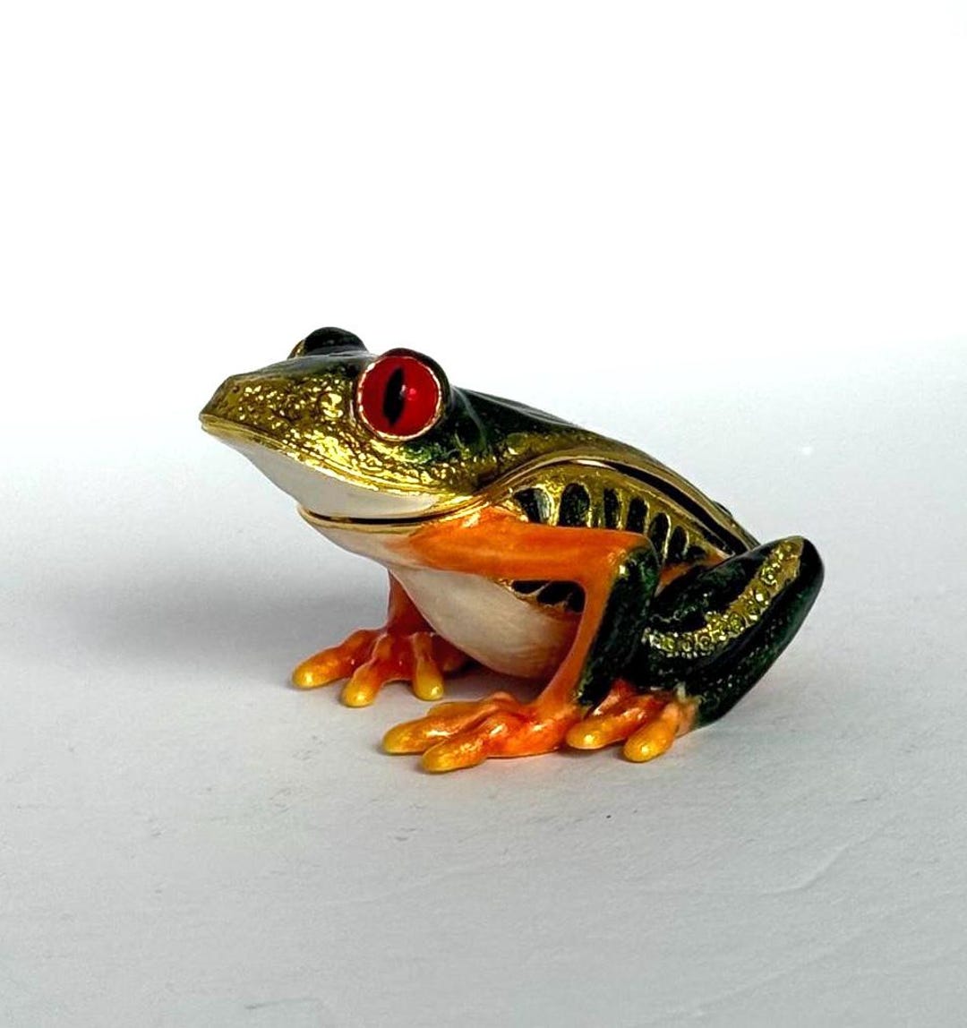 Rucinni Collectible Enamel Tree Frog Trinket Box, Swarovski Crystals - Etsy