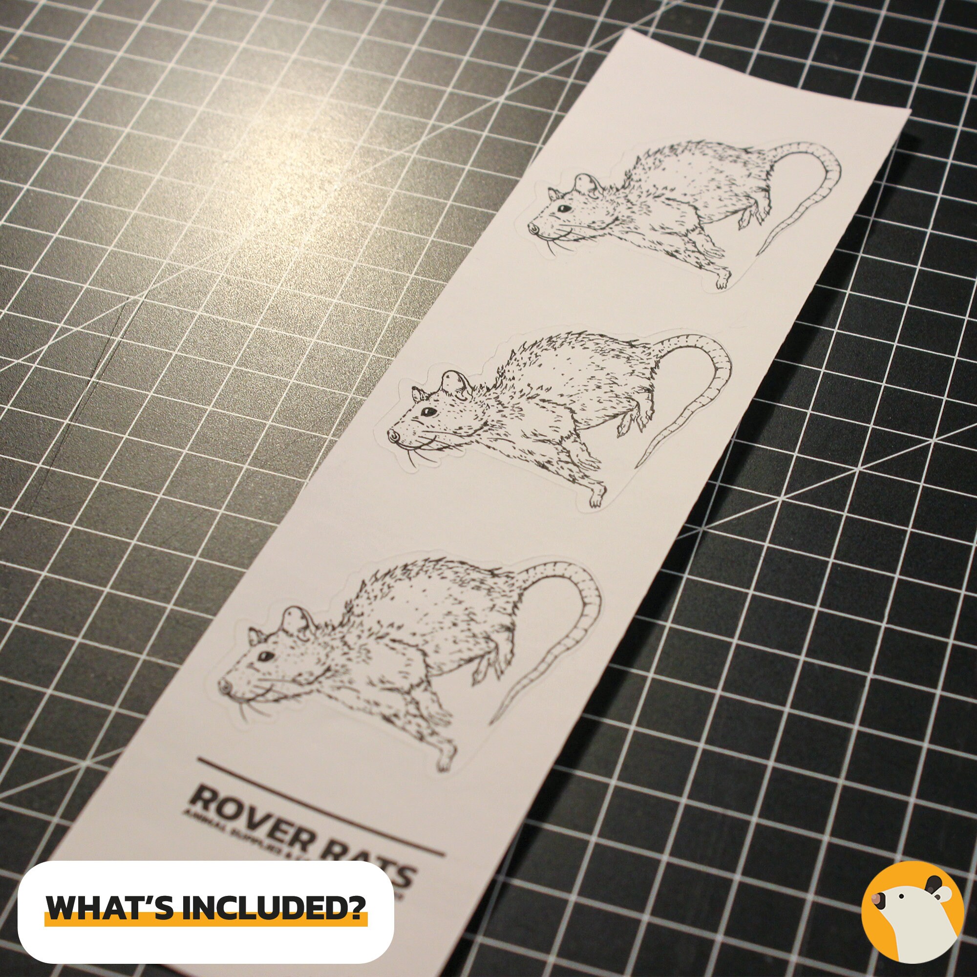 Cute Smiling Rat 3x Hand Drawn Matt Ink Rat Stickers - Etsy