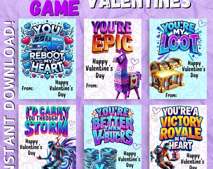 Video Game Valentine Cards, Gamer Valentine Cards, School Valentine ...