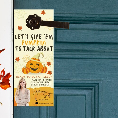 Real Estate Door Hanger Tag Template Design Real Estate Fall - Etsy