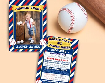Baseball Players Card Rookie of the Year Trading Card First Birthday ...