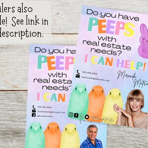 Easter Peeps, April and Spring Marketing Pop-by Tags, Realtor and ...