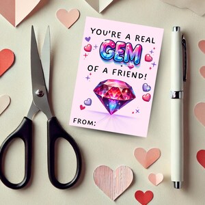 Ring Pop Valentine Card: Gem Treat Tag (printable) - Etsy