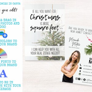 Real Estate Postcard, Canva Template, Real Estate Marketing, Christmas ...