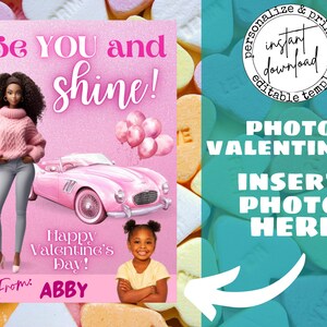 Pink Doll Valentine, Kids Valentines, Printable Valentines, Class ...