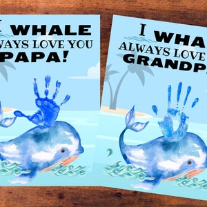 Father's Day Whale Handprint Art, Handprint Craft, Gift for Dad ...