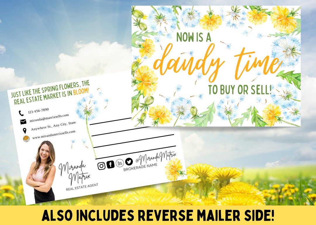 Spring Real Estate Postcard, Canva Template, Real Estate Marketing ...