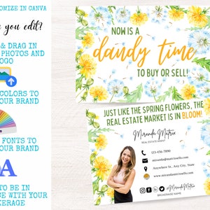 Spring Real Estate Postcard, Canva Template, Real Estate Marketing ...