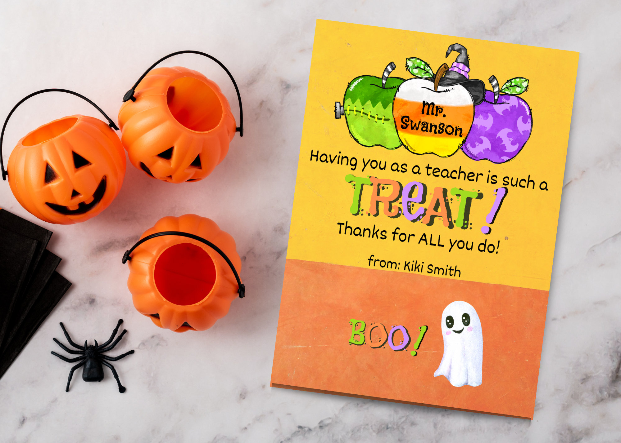 Halloween Teacher Thank You Halloween Gift Gift Card Holder - Etsy