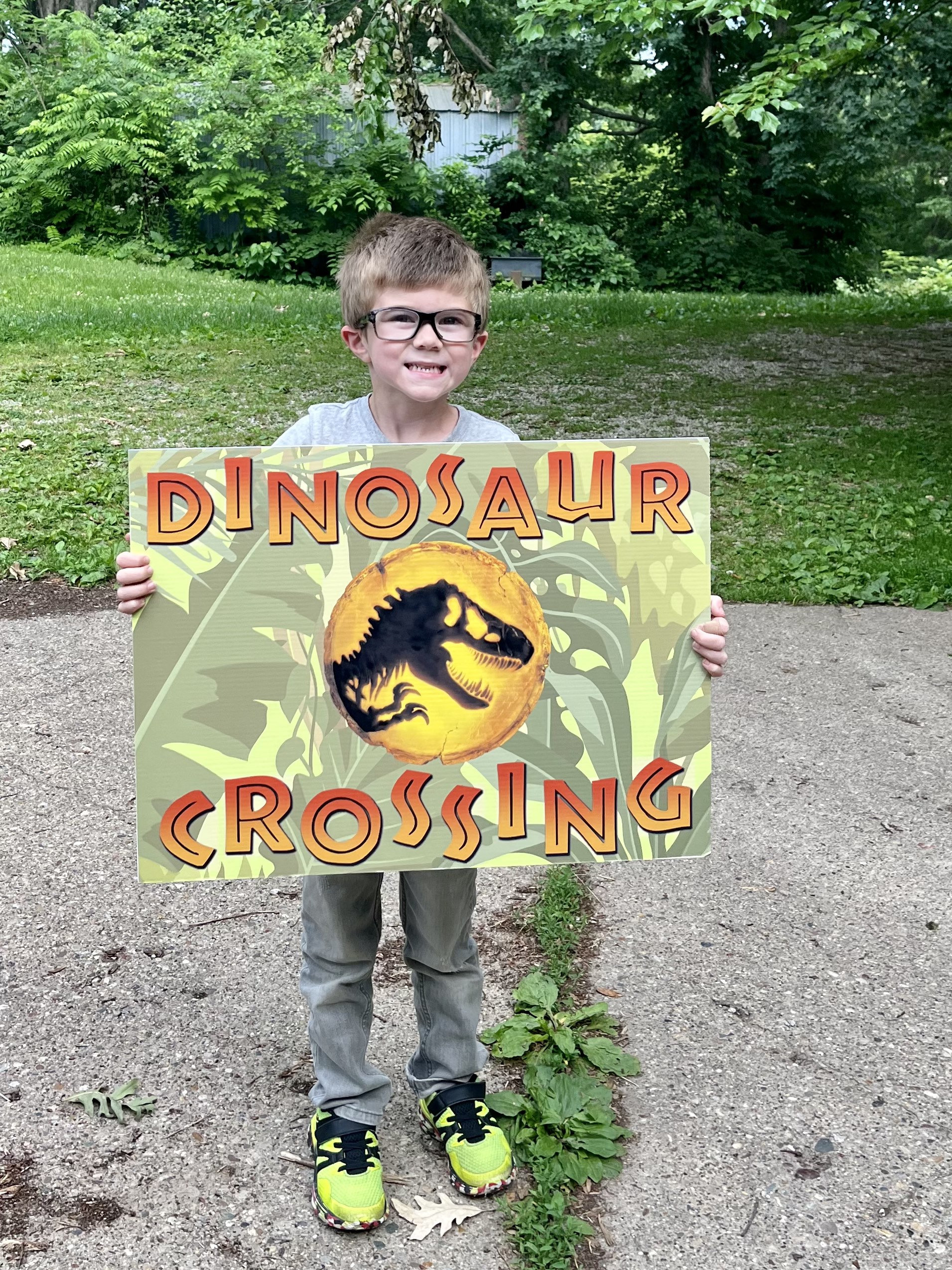 Dinosaur Crossing Sign Trex Crossing Jurassic World Party - Etsy