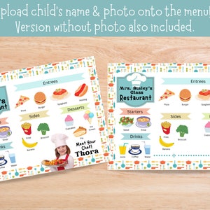 Restaurant Menu Printable, Kids Pretend Play Chef, Restaurant, Ice ...