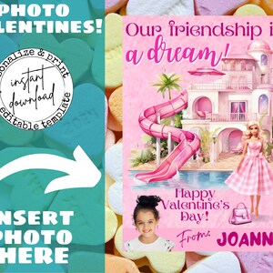 Pink Doll Valentine, Kids Valentines, Printable Valentines, Class ...