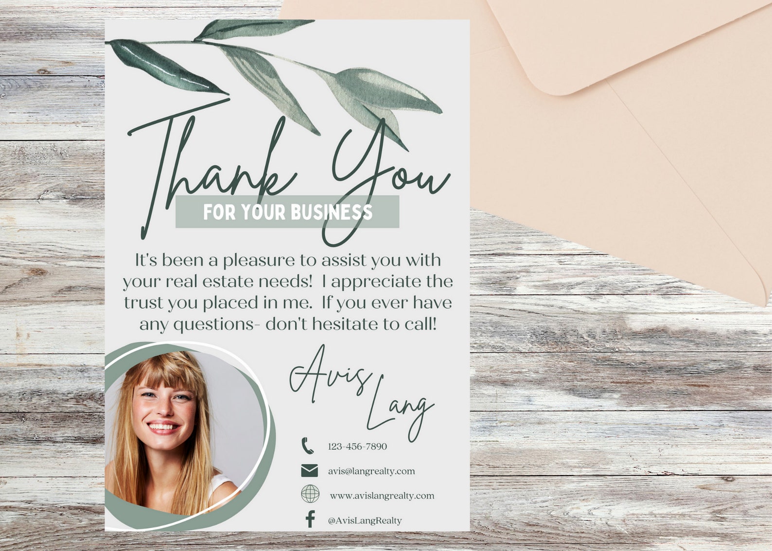 Textable Thank You Card Real Estate Thank You Card Realtor - Etsy