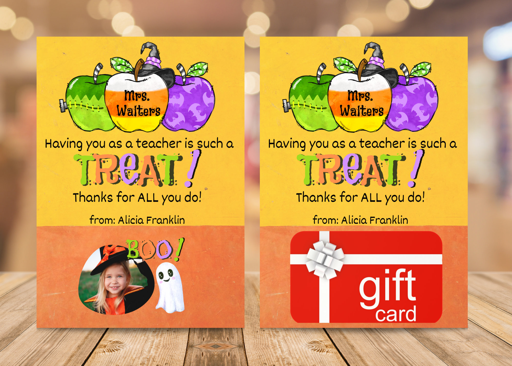 Halloween Teacher Thank You Halloween Gift Gift Card Holder - Etsy