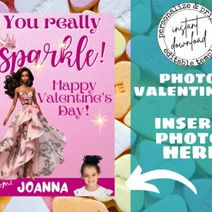 Pink Doll Valentine, Kids Valentines, Printable Valentines, Class ...