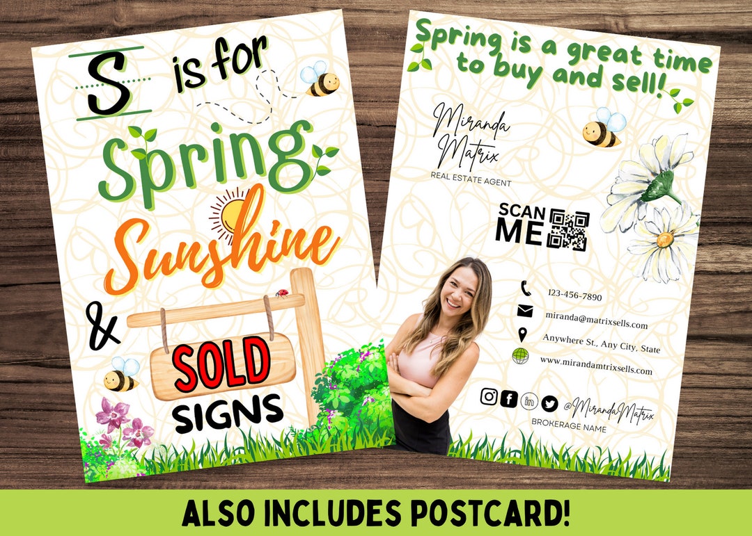 Spring Real Estate Postcard, Real Estate Popby Postcard, Agent Real ...