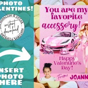 Pink Doll Valentine, Kids Valentines, Printable Valentines, Class ...