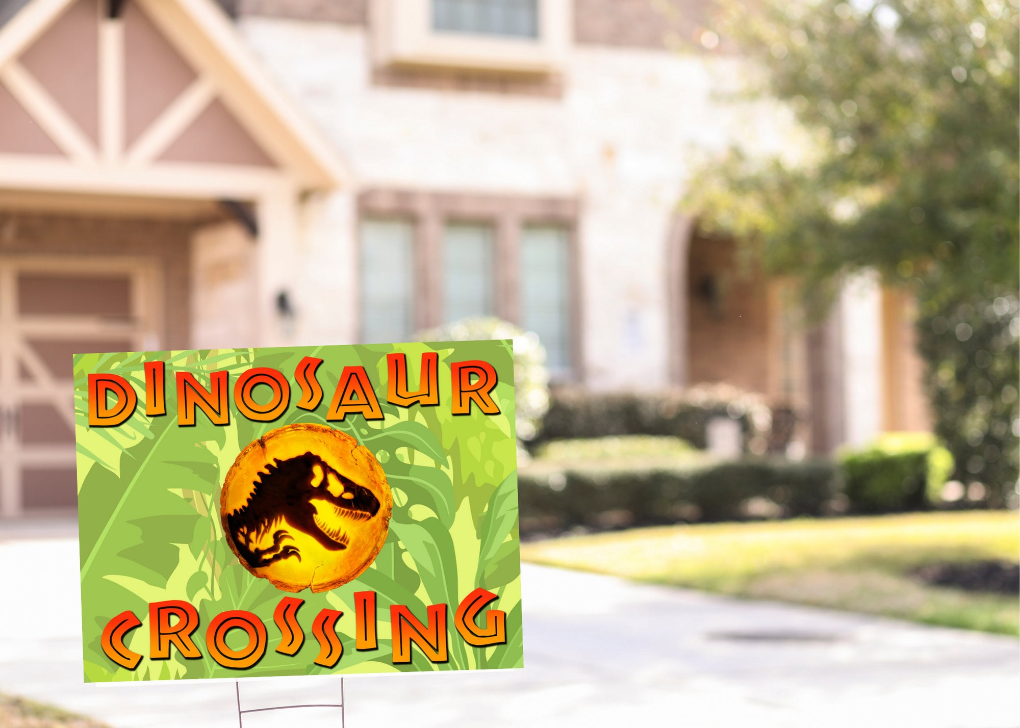 Dinosaur Crossing Sign Trex Crossing Jurassic World Party - Etsy