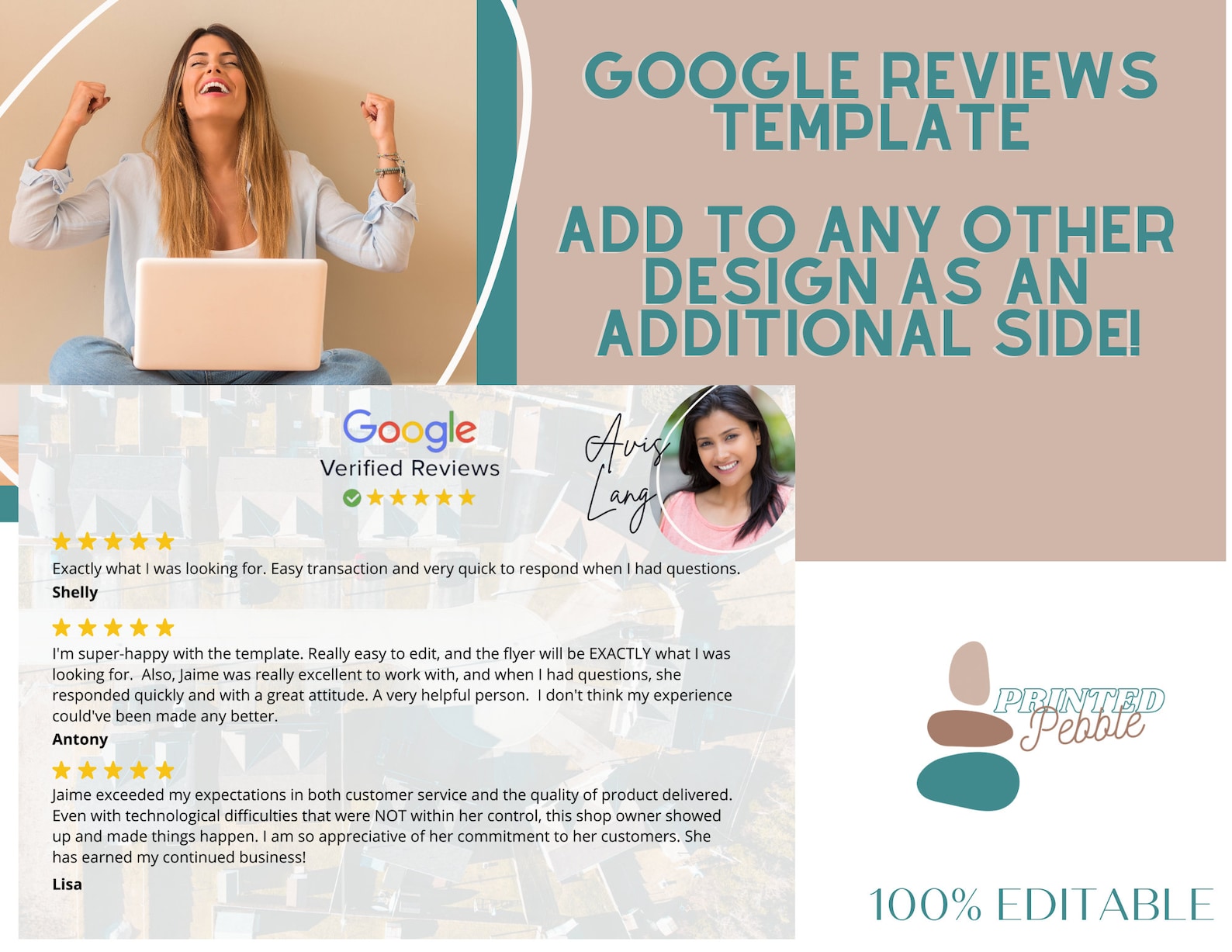 Customer Google Reviews Template Flyer Mailer Post Card - Etsy