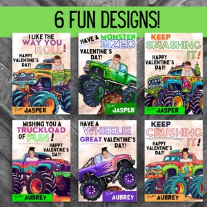 Monster Truck Kids Valentine, Kids Valentines, Printable Valentines ...