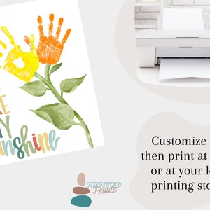 You Are My Sunshine Handprint Craft Art, Sunflower, Mom Mum, Kids Baby ...