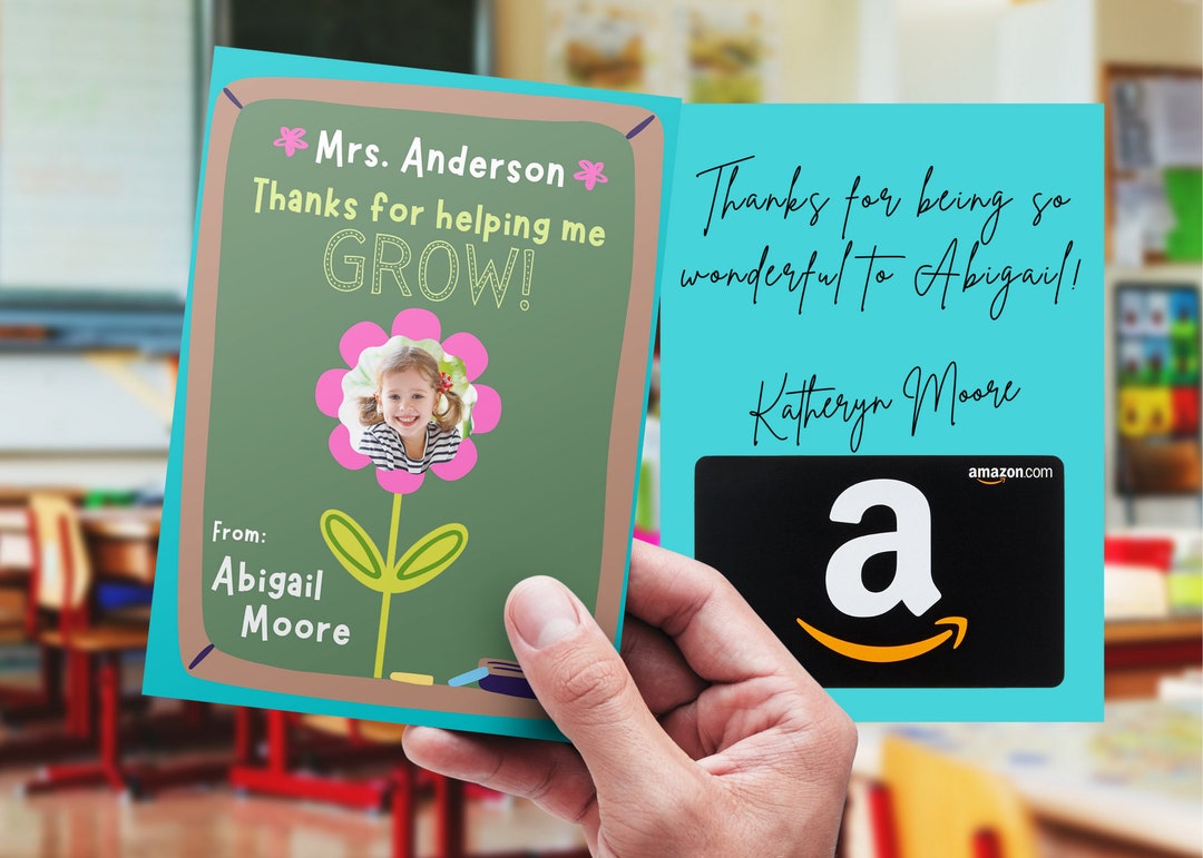 Thanks for Helping Me Grow Teacher Gift Card Holder, End of Year Photo ...