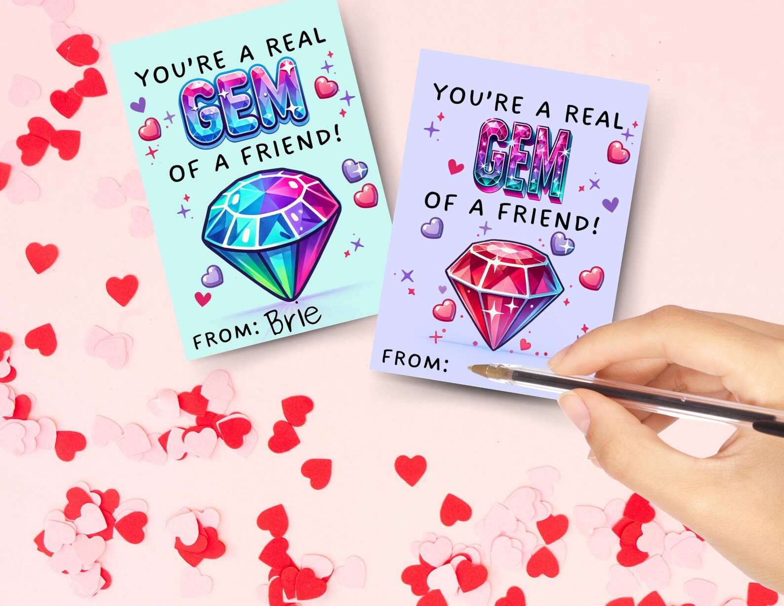 Ring Pop Valentine Card: Gem Treat Tag (printable) - Etsy