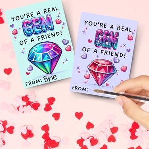 Ring Pop Valentine Card: Gem Treat Tag (printable) - Etsy