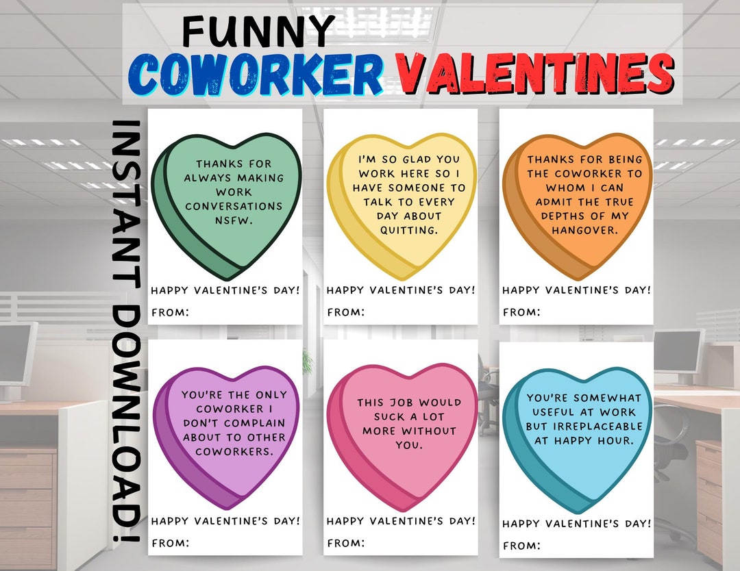 Funny Coworker Valentines, Workplace Valentine Cards, for Boss, for ...