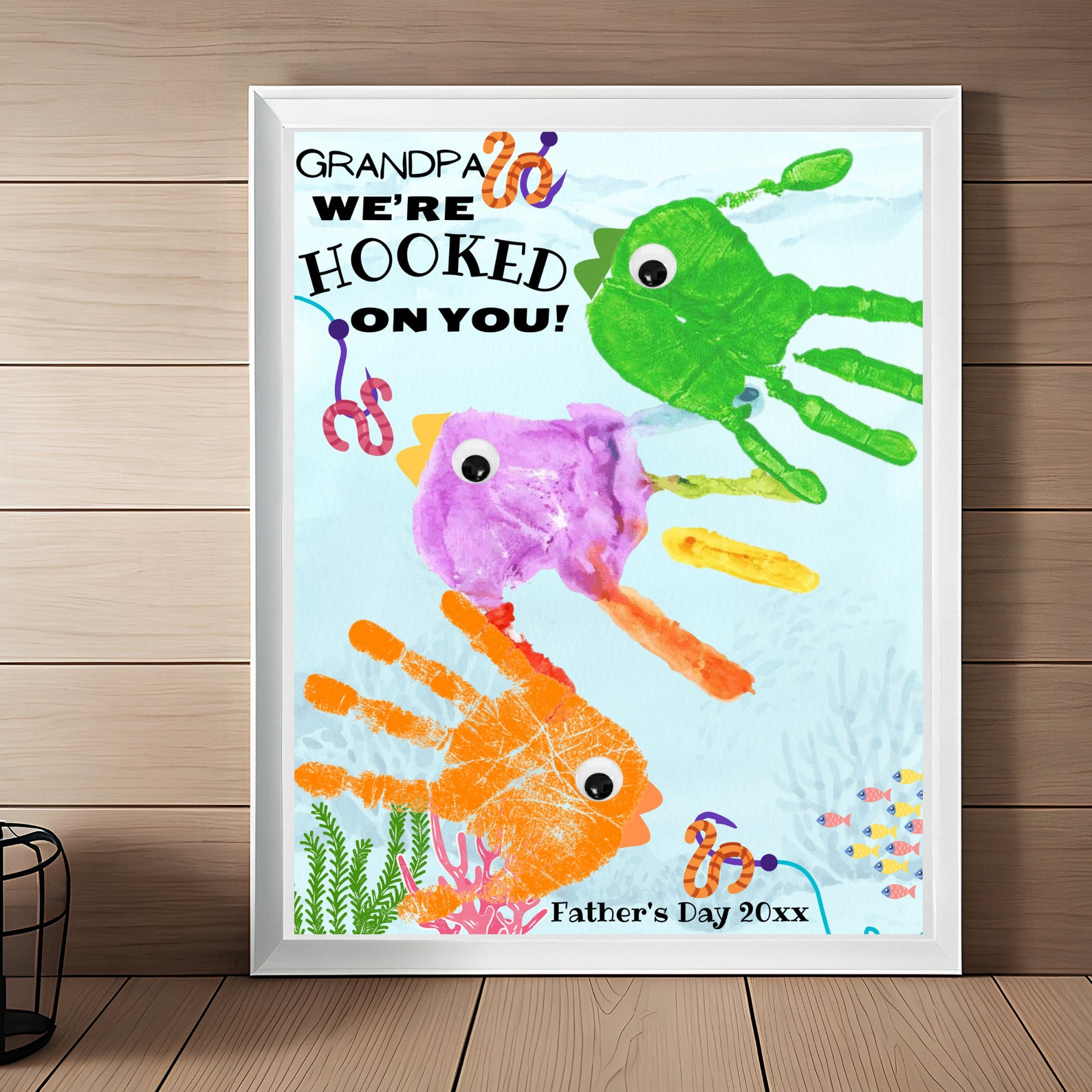 Father's Day Fish Handprint Art, Handprint Craft, Gift for Dad ...
