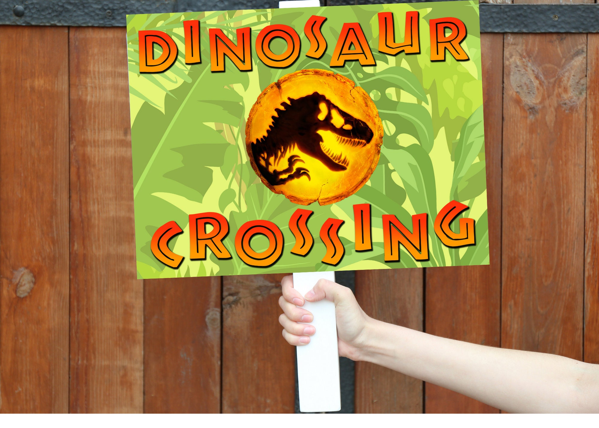 Dinosaur Crossing Sign Trex Crossing Jurassic World Party - Etsy
