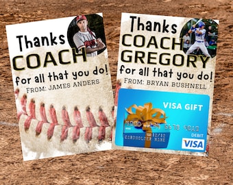 Baseball Coach Gift Card - Etsy