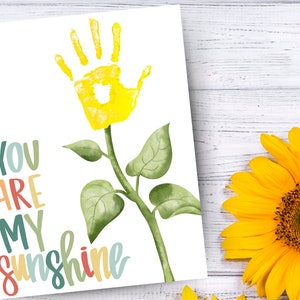 You Are My Sunshine Handprint Craft Art, Sunflower, Mom Mum, Kids Baby ...