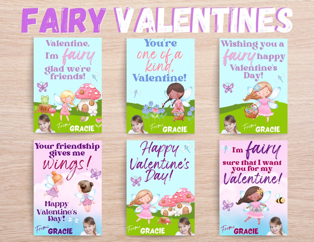 Fairy Valentine Cards: Kids Printable Valentines, Editable Template ...