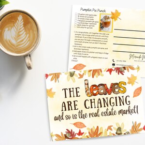 Fall Recipe Card, Real Estate Postcard, Canva Template, Real Estate ...